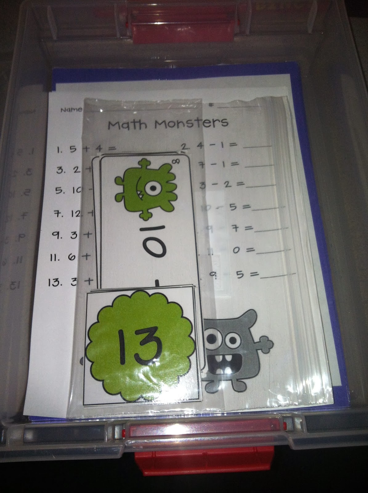 Mrs. Wheeler's First Grade Tidbits: Weekly Math Tubs