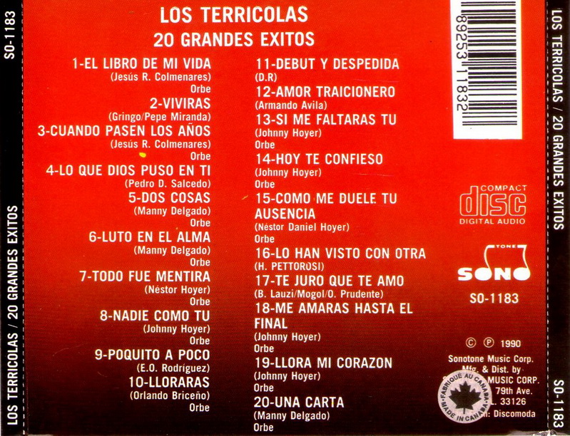 ENTRE MUSICA: LOS TERRICOLAS - 20 Grandes Exitos