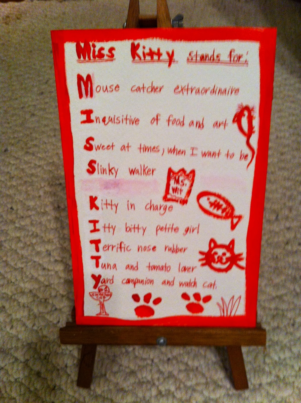 Adventures of The Witty Kitties: Second Cat Book Craft: Acrostic Poem ...