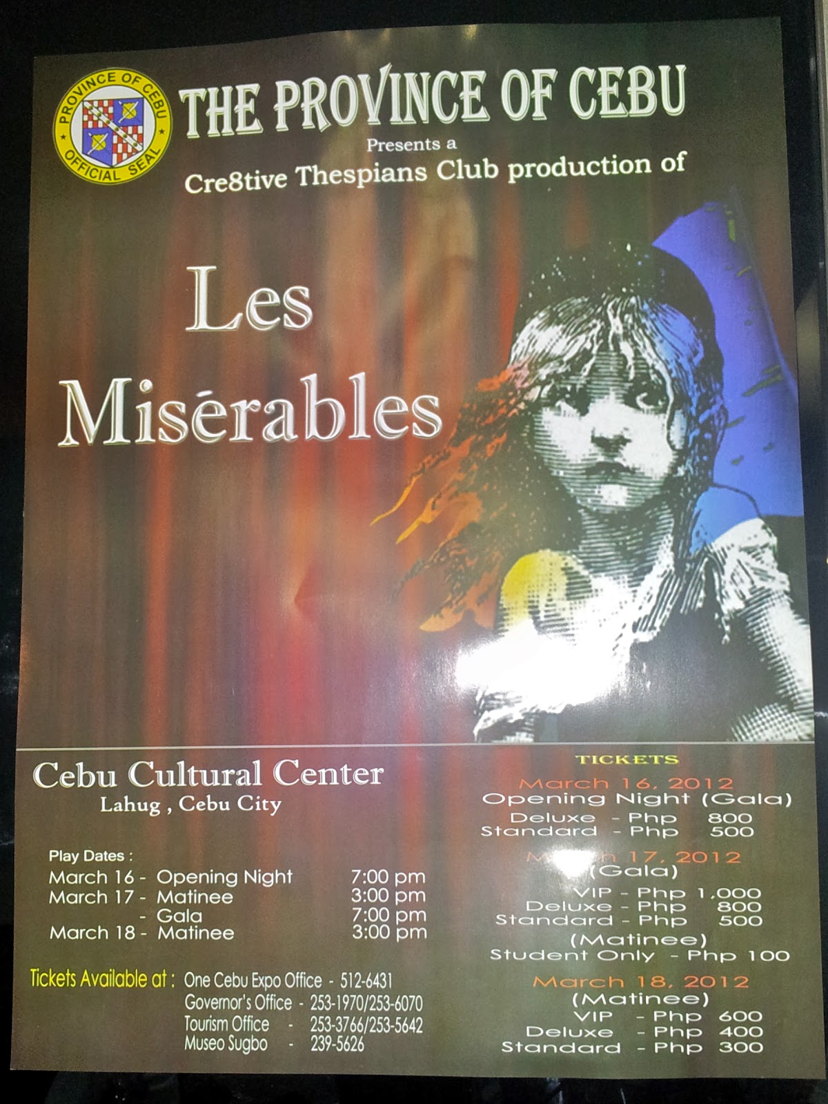 Les Miserables at Cebu Cultural Center