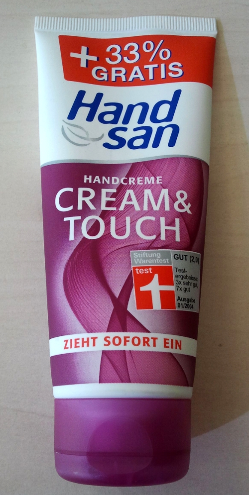 YuNiis Pflegeblog: Bewertung der Handsan Handcreme "Cream&Touch"