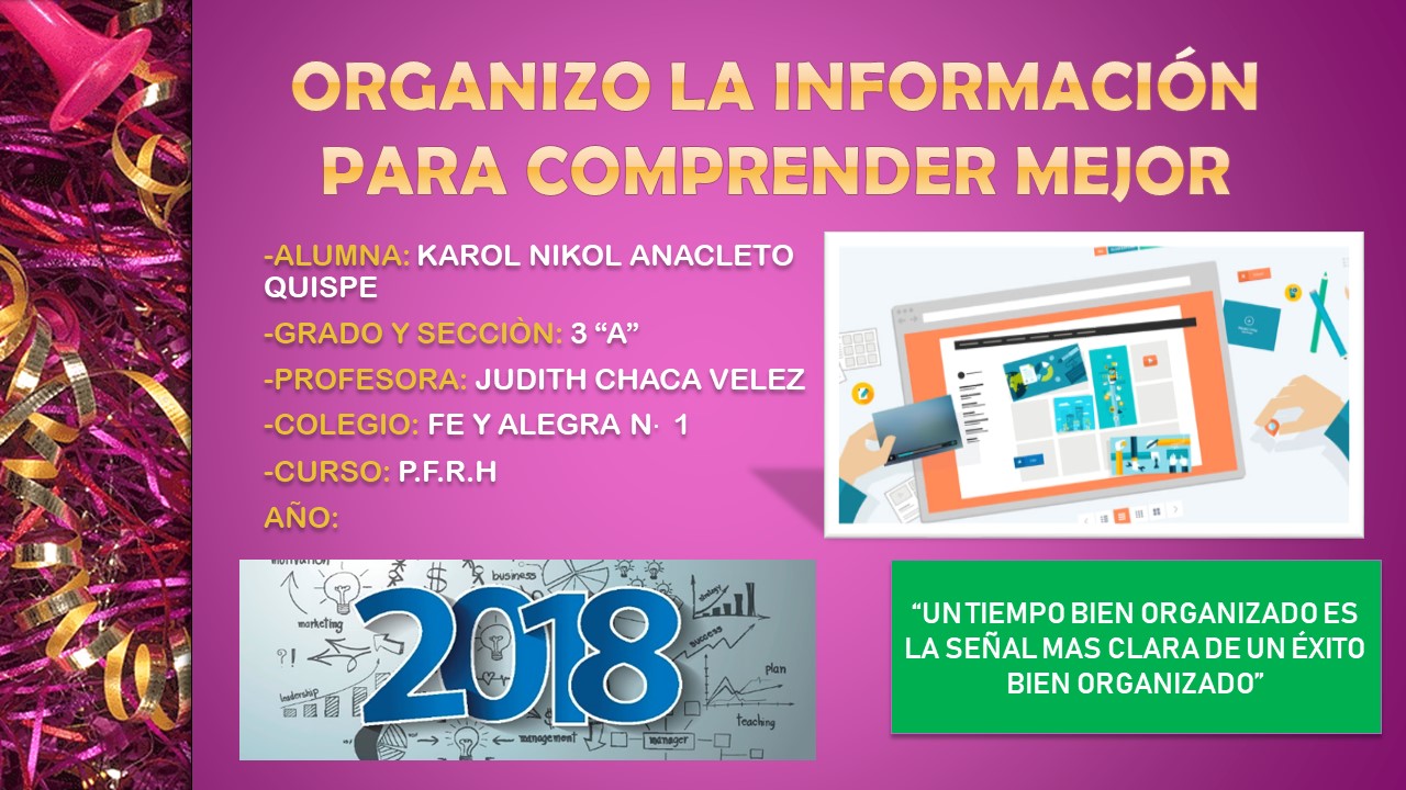 ORGANIZO LA INFORMACIÓN PARA COMPRENDER MEJOR