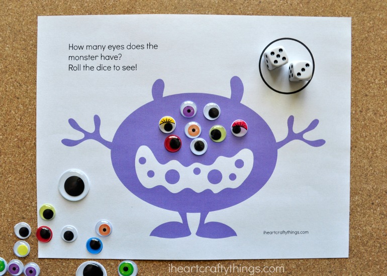 Monster Eyes Counting Game Preschool Printable - I Heart Crafty Things