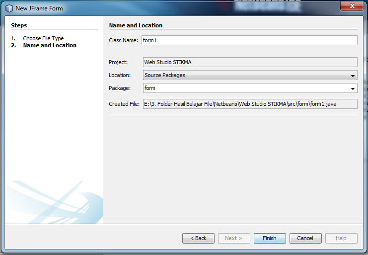 Frame Form Java Netbeans | Membuat Frame Form Java Netbeans ~ Materi Java Pemula