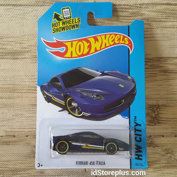 HOT WHEELS 2014 FERRARI 458 ITALIA BLUE HW CITY 35/250 | HOT WHEELS PLAZA