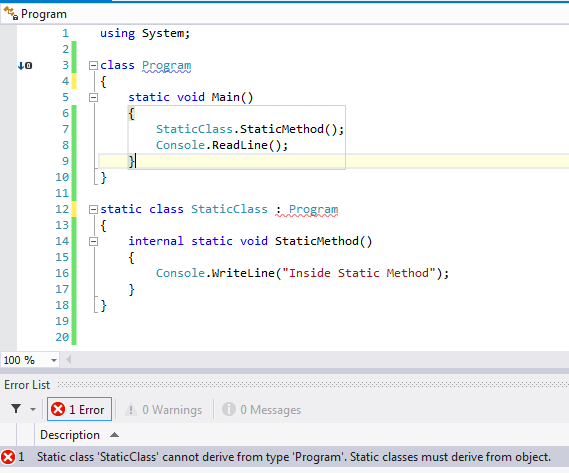 C Sharp: Static concept in class