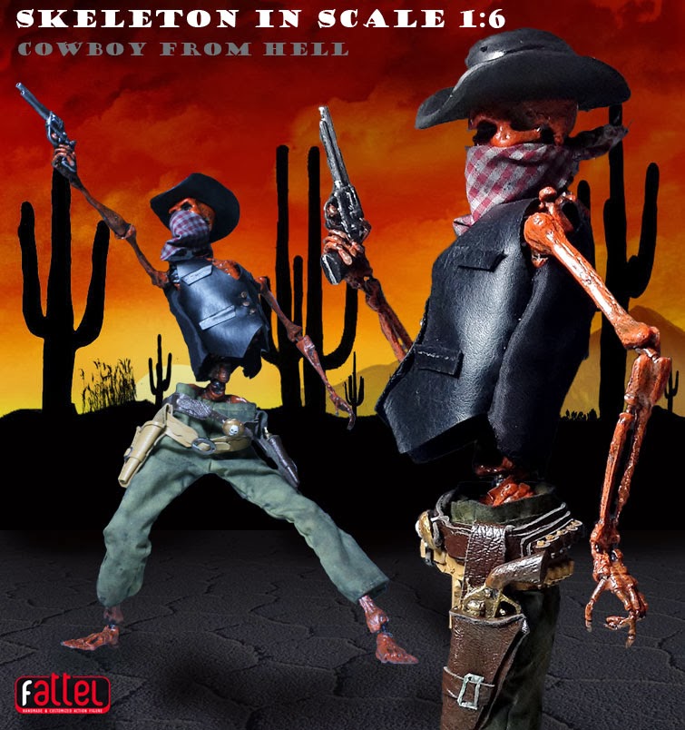Action figure skeleton by Fattel: skeleton in scale 1:6 "cowboy from hell"
