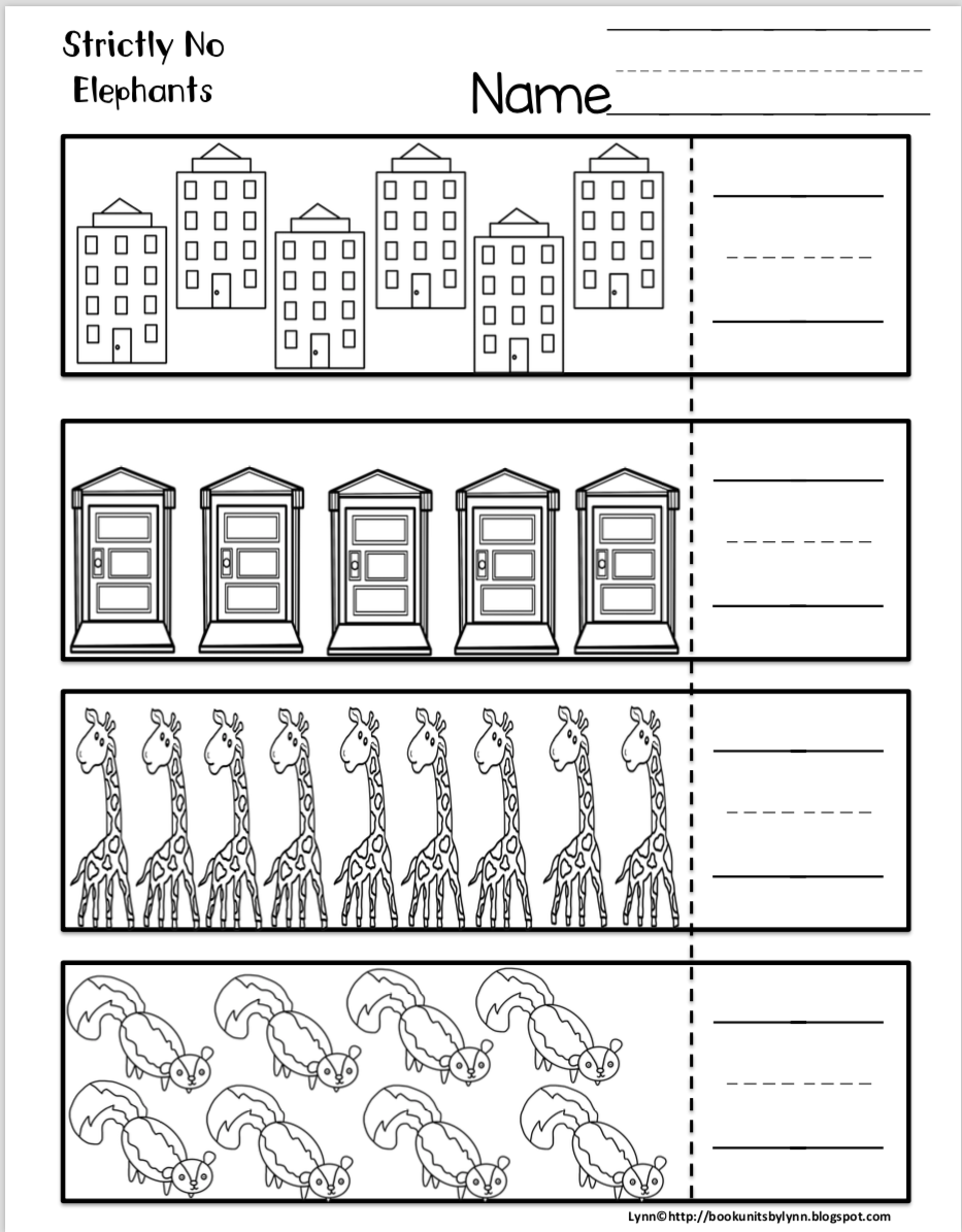 STRICTLY NO ELEPHANTS BOOK UNIT ~ Book Units by Lynn