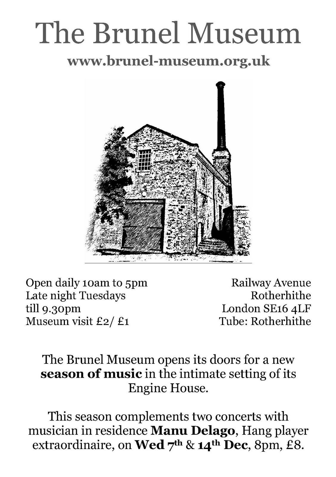 The Deptford Dame: Music in the Engine House, Brunel Museum