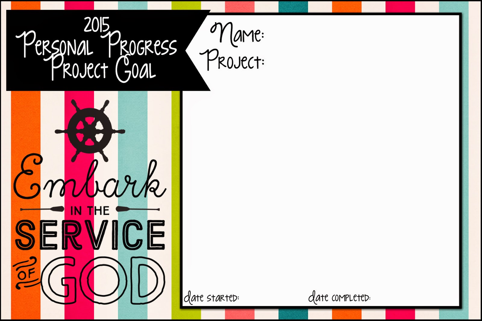 Crafty Busy Mom: Personal Progress Goal Card 2015