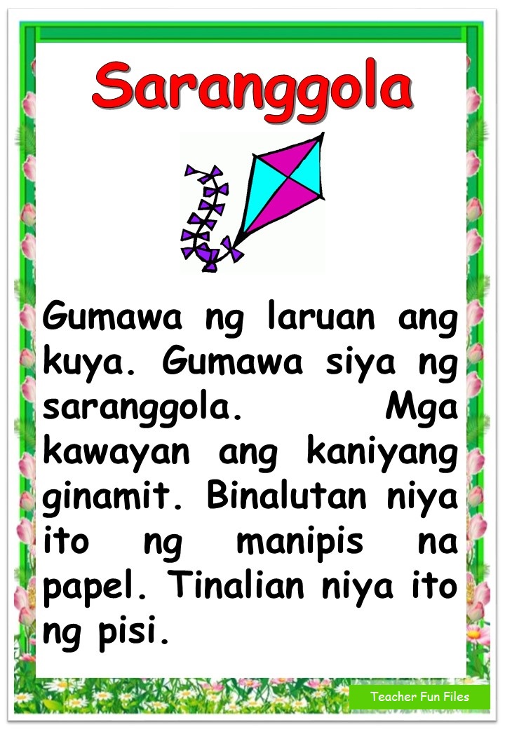 Teacher Fun Files: Tagalog Reading Passages 4