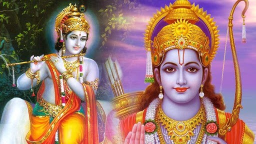 Shri Radhe Maa : Lord Rama and Krishna