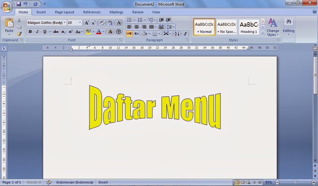 SkyByun: Tutorial Membuat Daftar Menu Dengan Menggunakan Ms. Word 2007 ...