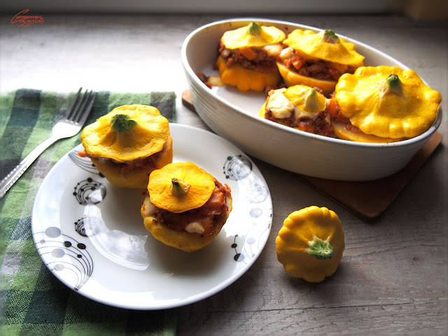 Cynamonowe szczescie: Patisony faszerowane mięsem i kaszą kuskus