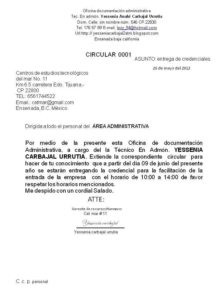 guía didáctica documentación administrativa: estructura de la circular ...