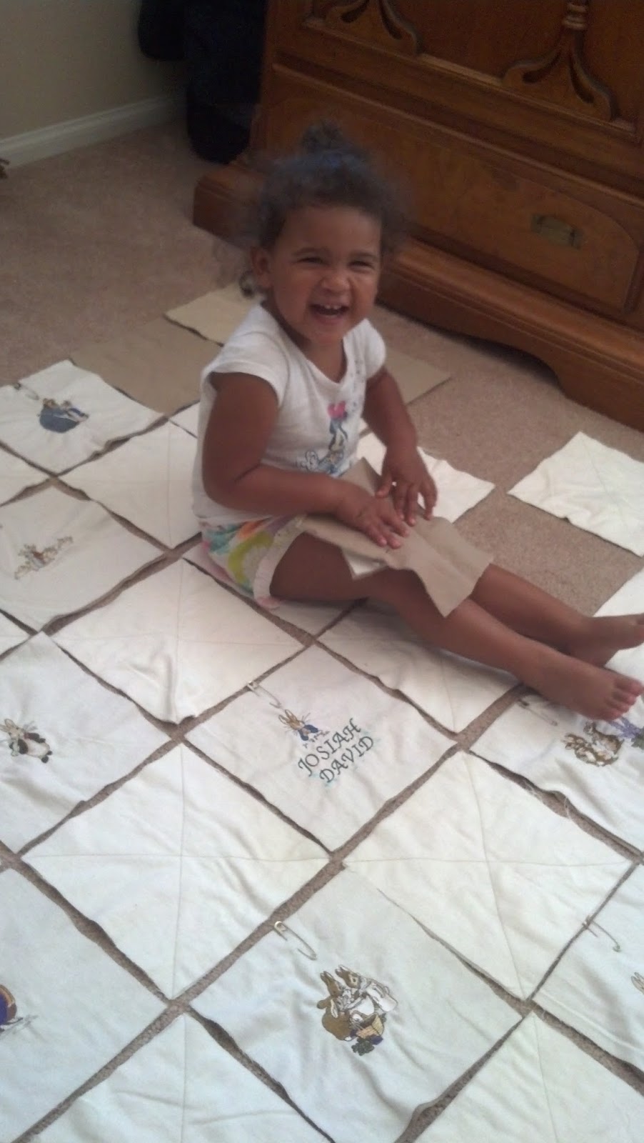 PURPLE SAGE ORIGINALS: Peter Rabbit Baby Rag Quilt for Someone Special