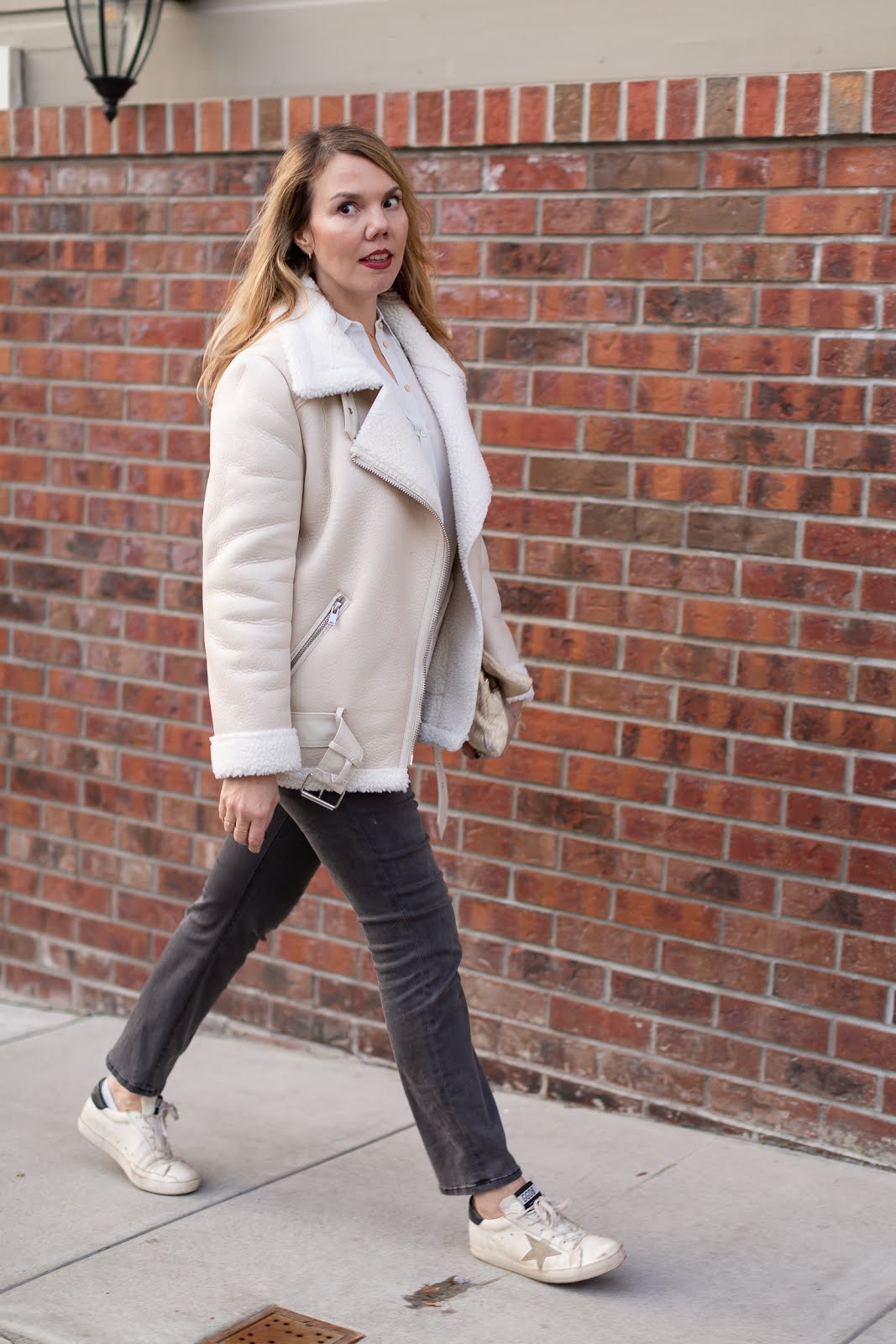 What to wear with a shearling jacket - Cheryl Shops