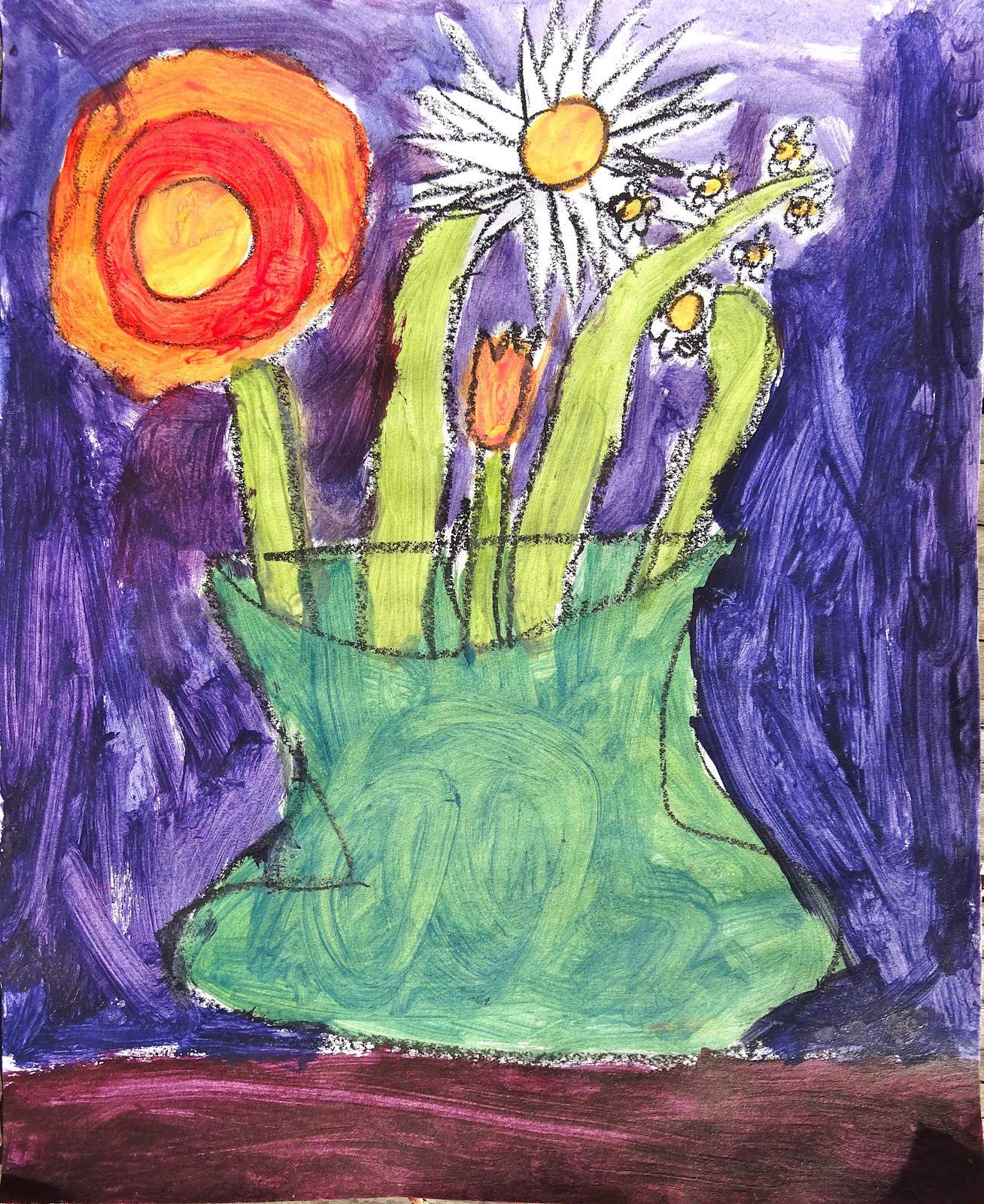 RL Arts: Tertiary Flowers In A Vase