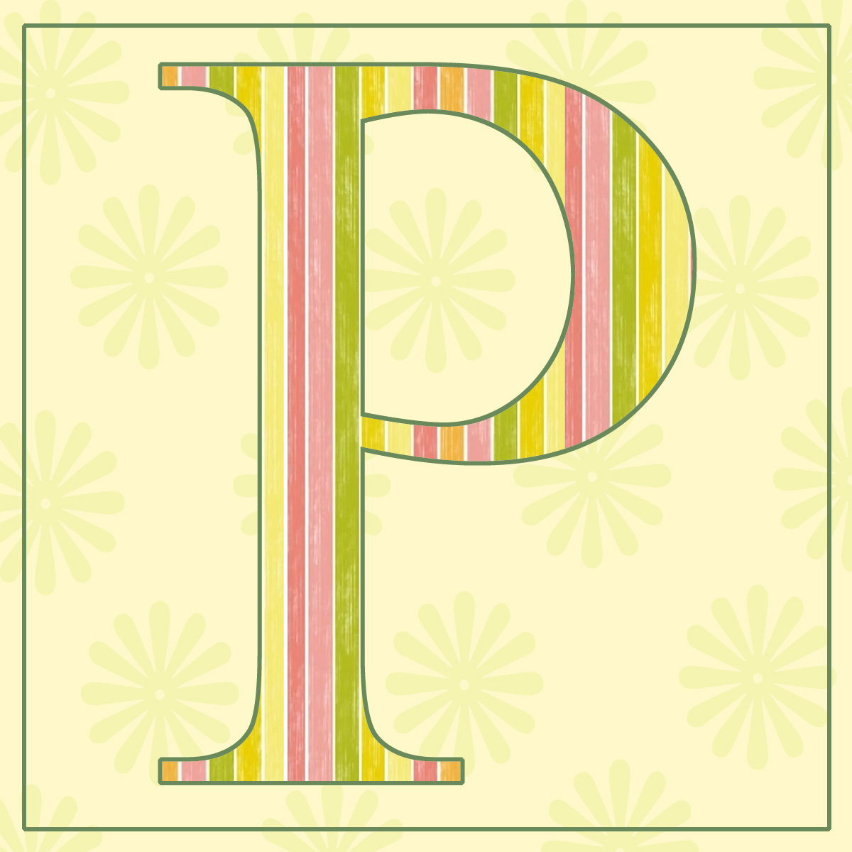 GRANNY ENCHANTED'S BLOG: "Yellow & Pink Stripe" JPG Free Scrapbook Alphabet