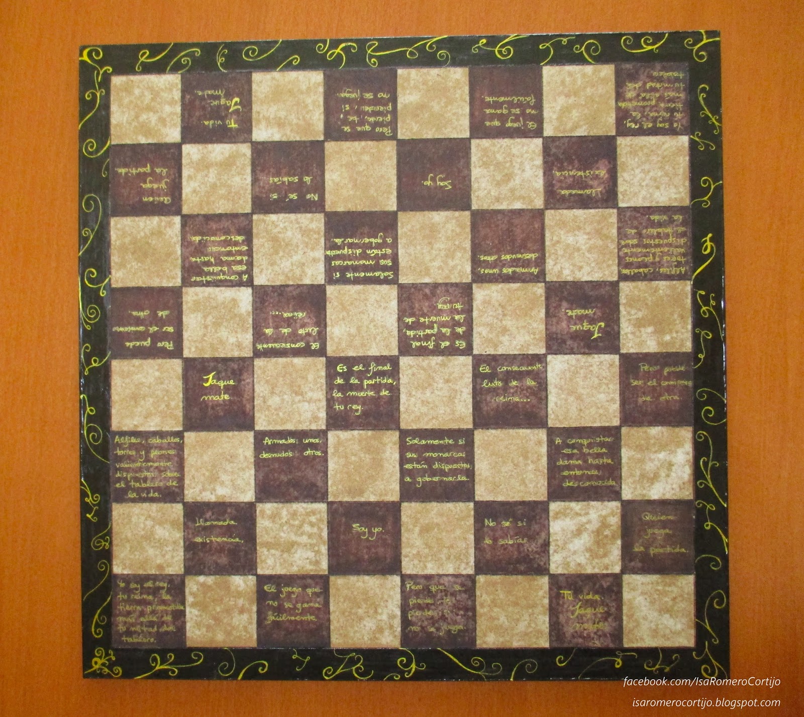 Mi tablero de ajedrez para SolidarizArte :D ~ Isa Romero Cortijo, escritora