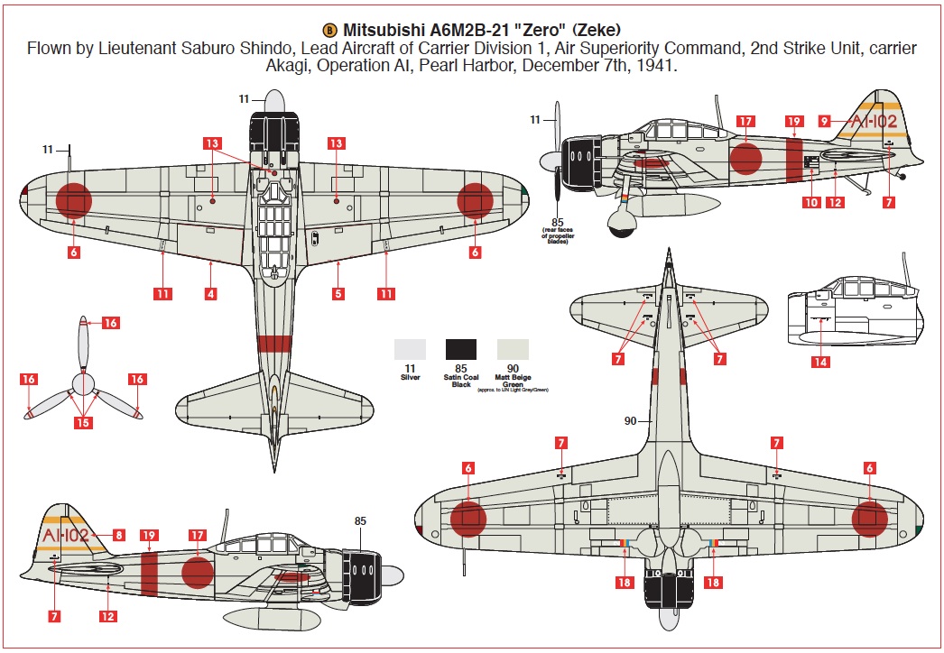 Aviation of Japan 日本の航空史: Rising Decals 72-040 - Zero 零戦 and Airfix ...