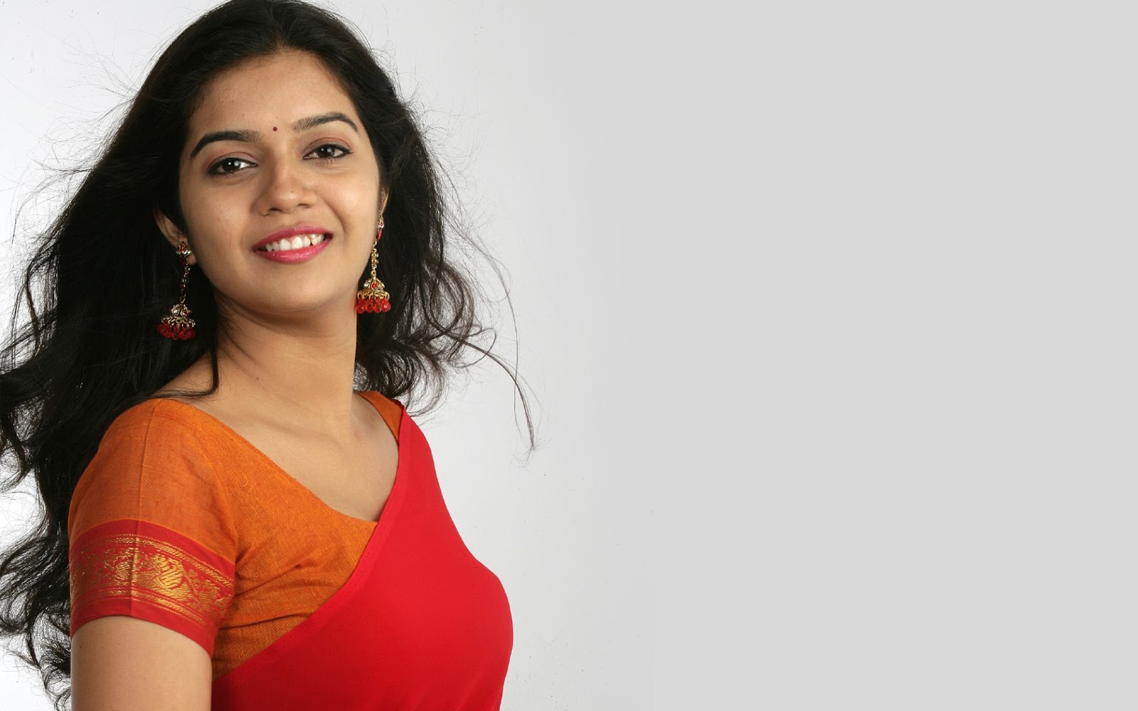 Swati Beautiful Red Saree Pics | Swati Cute Exclusive Photoshoot ...