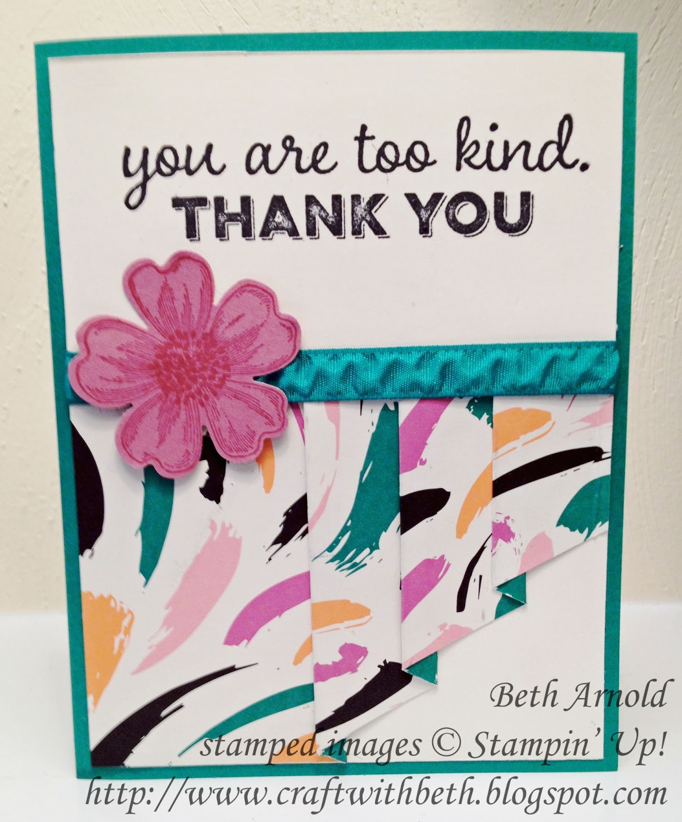 Craft with Beth: Curtain Fold Thank You Card Two Ways