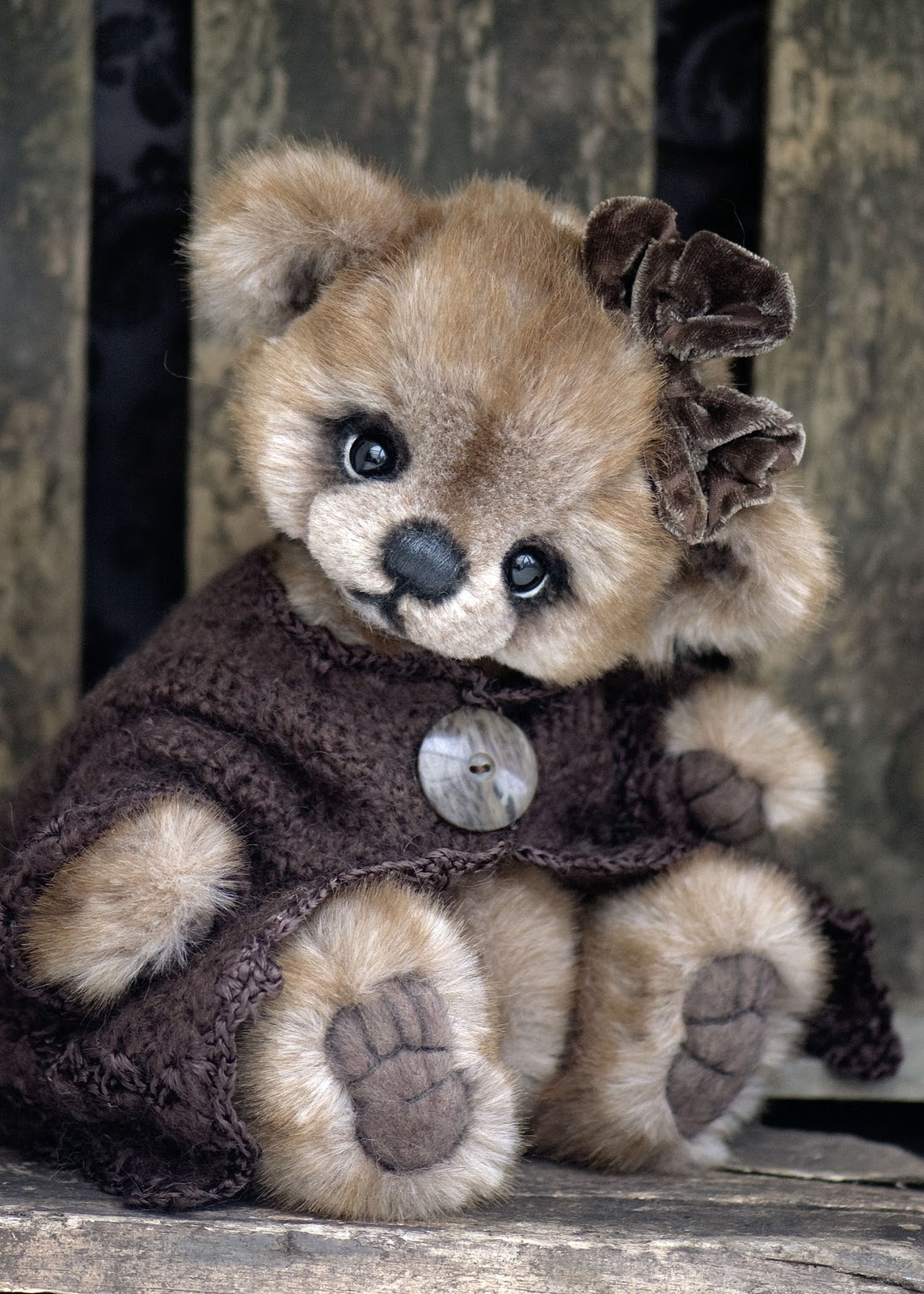 Three O'Clock Bears: Sweet Velvette...a pretty girl bear available