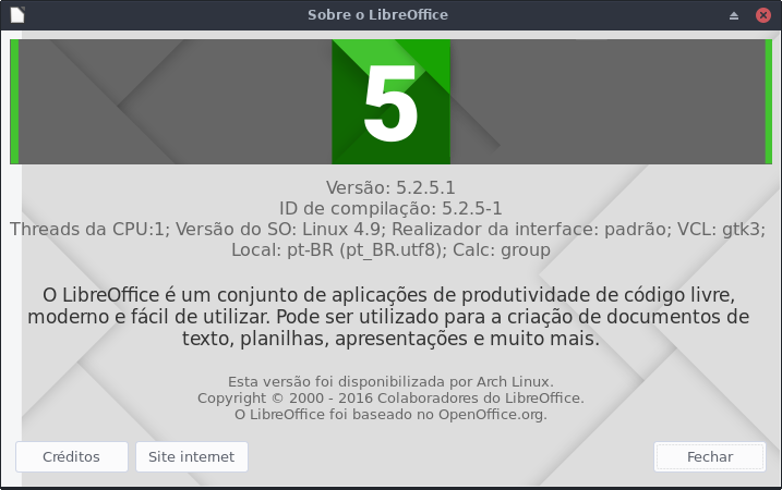 Instalar o LibreOffice no Arch Linux.
