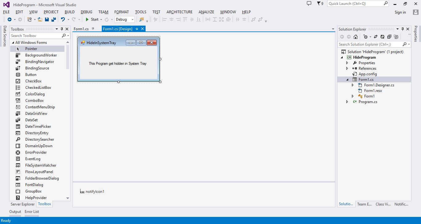 Crazy Stupid: Hide Program using C#
