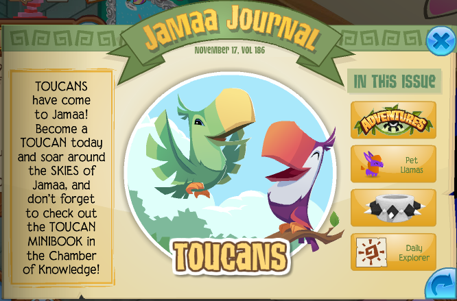 The Animal Jam Friendship Community: Jamaa Journal Vol. 186: Toucan Art ...