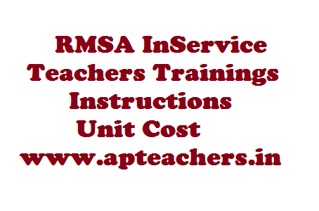 RMSA InService Teachers Trainings from 9th Oct Unit Cost - Instructions ...