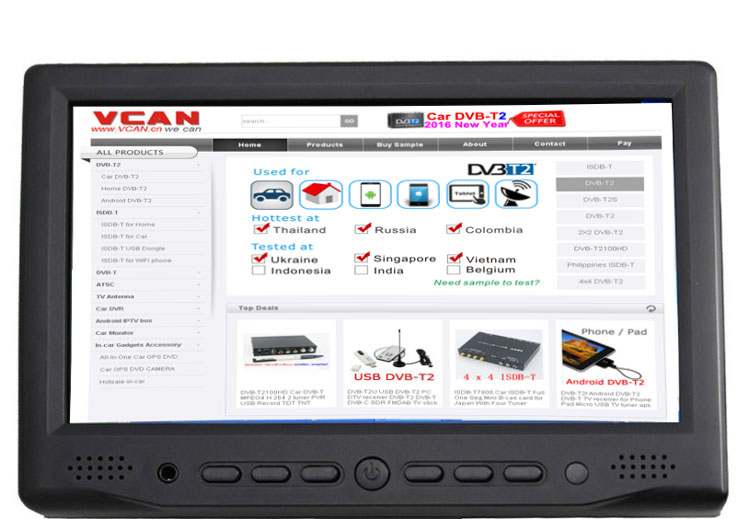 vcanhk.com: 7 inch tft lcd touchscreen car monitor hdmi VGA 140 degree ...