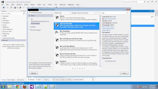 My Technical Diary: Install Ajax Control Toolkit to Visual Studio