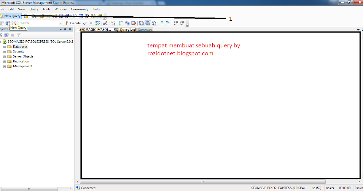 Membuat Database dengan Query di Sql Server 2005 - RoziDotNet