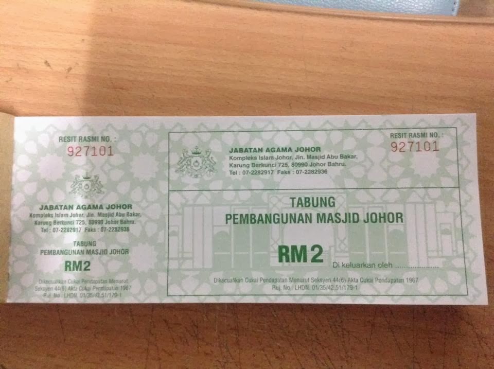 Surau Al-Ehsan, Kg. Pt. Bengkok Darat: Tabung Pembangunan Masjid Johor