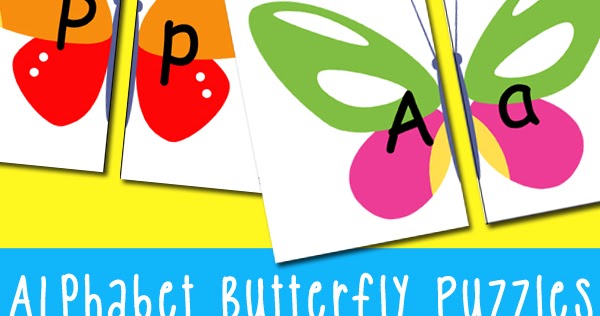 Free Alphabet Butterfly Puzzles | Totschooling - Toddler, Preschool ...