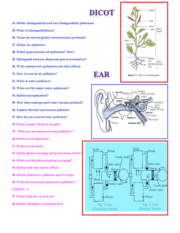 SSLC SCIENCE DIAGRAMS ENGLISH MEDIUM