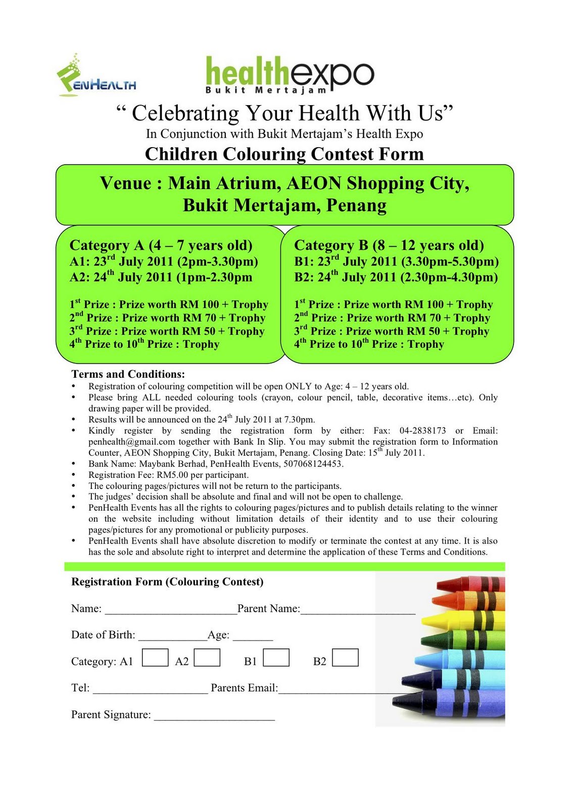 PenHealth Events: Children Colouring Contest Form - Bukit Mertajam ...