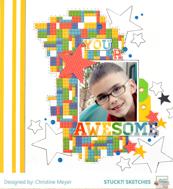 Scrapping with Christine: Lego Scrapbook Layout for Stuck?! Sketches