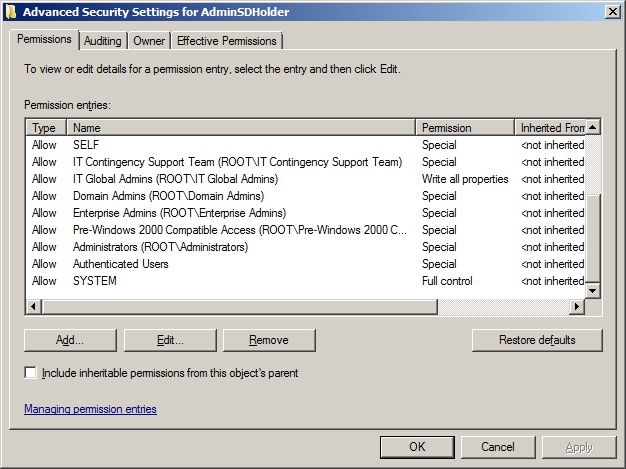 Active Directory Security Blog: AdminSDHolder