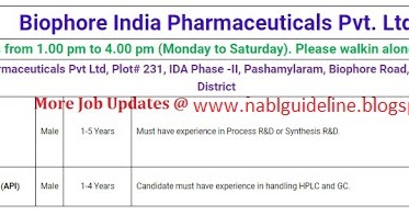 NABL GUIDELINES: Walk-In Interviews for R&D / AR&D Method Validations from Monday to Saturday ...