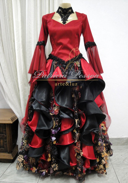 Atelier Patricia Pessoa: Roupa de Pomba Gira - Preta e Vermelha e Saia ...