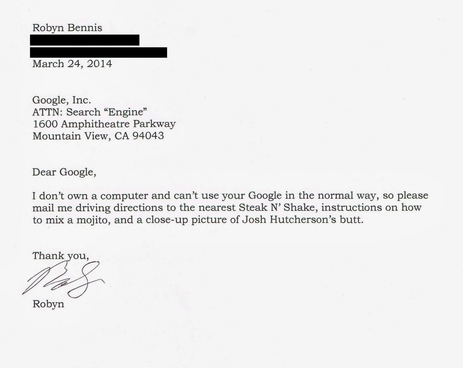 According2Robyn: More Letters