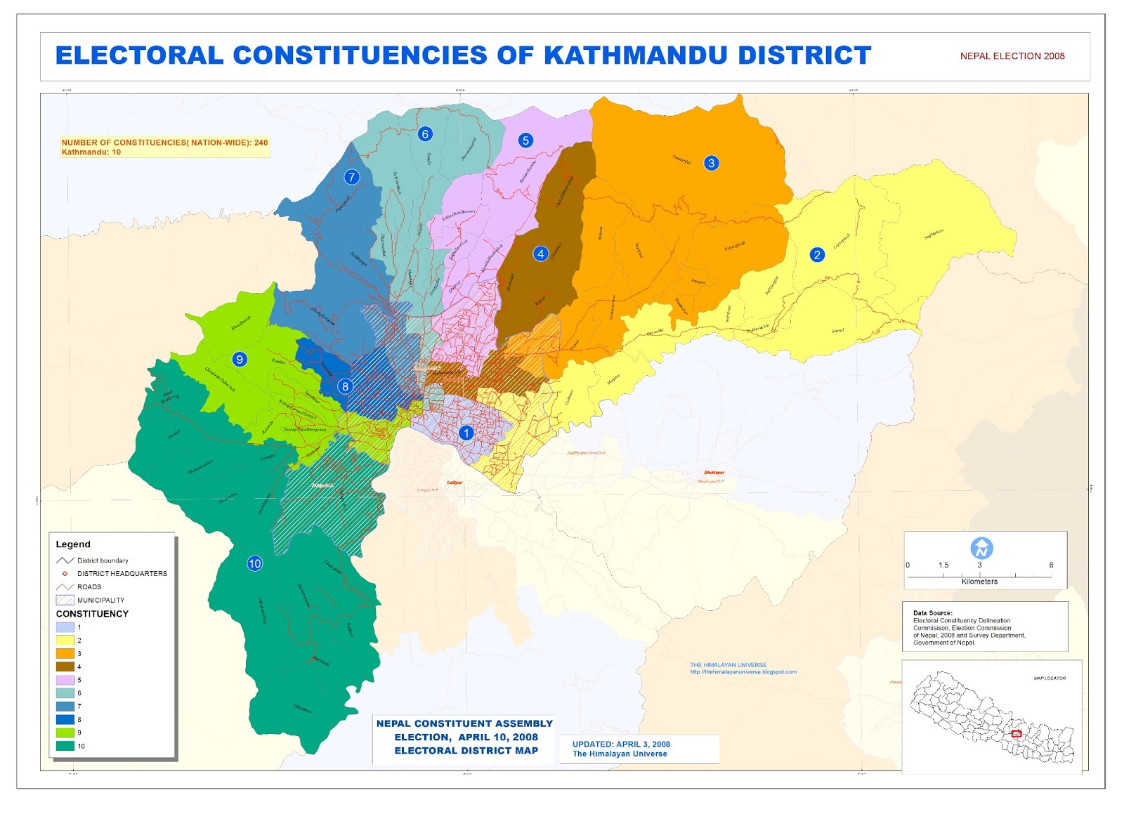 THE HIMALAYAN UNIVERSE: Constituency Map of Kathmandu District and valley THE HIMALAYAN UNIVERSE: Constituency Map of Kathmandu District and valley
