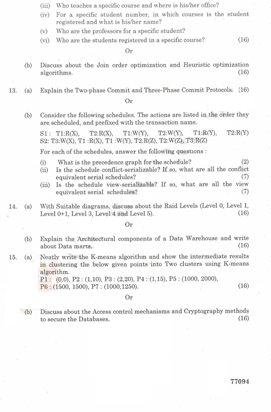 CS6302 Database Management System BE CSE BTech IT 2015 Question Paper ...