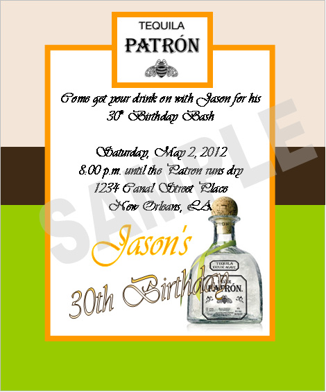 Solutions...Event Design by Kelly: Patron Theme Birthday Invitations