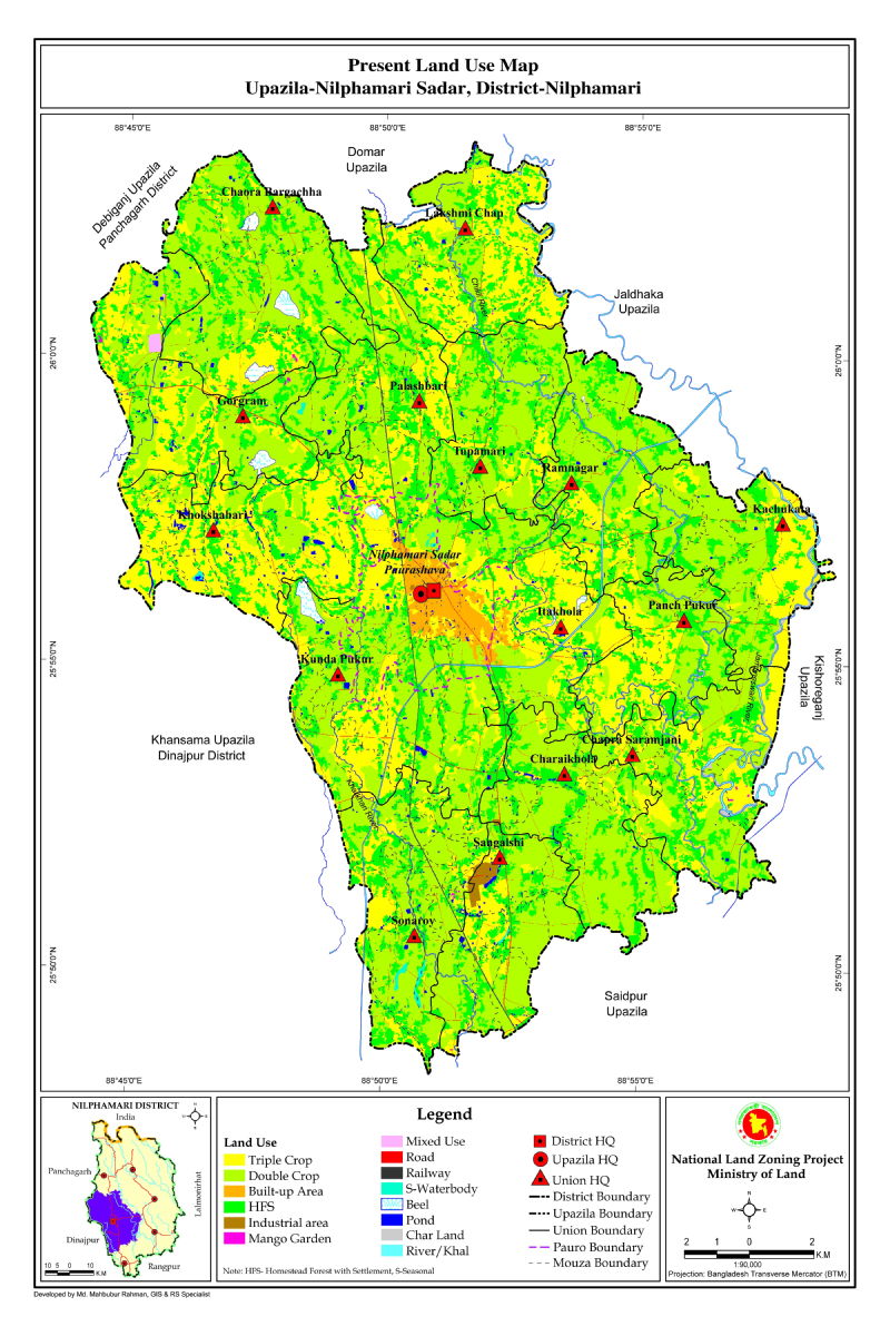 Mouza & Land Use Maps of Nilphamari Sadar Upazila, Nilphamari ...