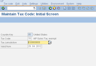 SAP Help Portal: Tax code FTXP