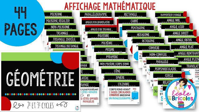 École et bricoles: Affichage mathématique 2e et 3e cycles